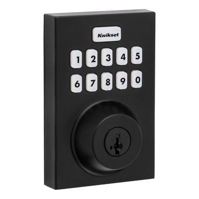 Matte Black 914 SmartCode Contemporary Electronic Deadbolt with Z-Wave ...
