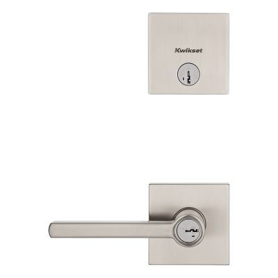 Satin Nickel Halifax Security Set (Square) - Deadbolt Keyed One Side ...
